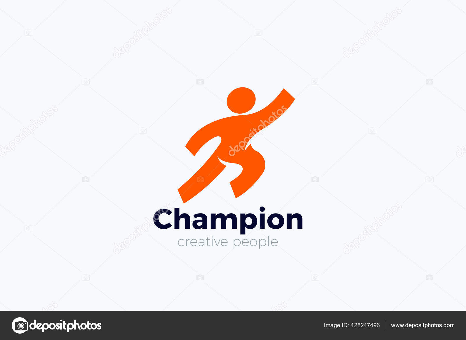 Flying Logo Man Character Abstract Design Vector Template Stock Vector ...