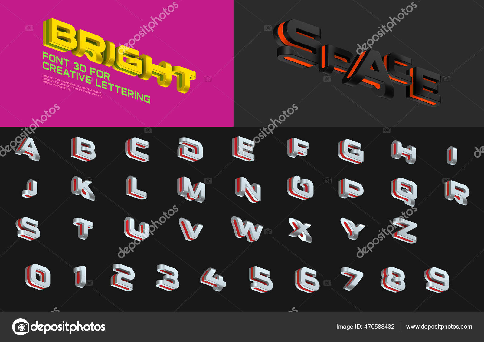 Font Creative Technology Sci Media Corporate Design Isolated Rendering ...