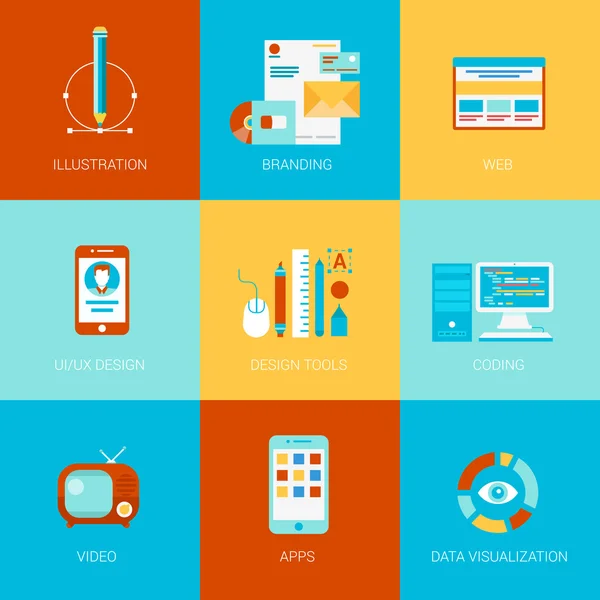 Icons set virtual reality — Stock Vector © Sentavio #83132790