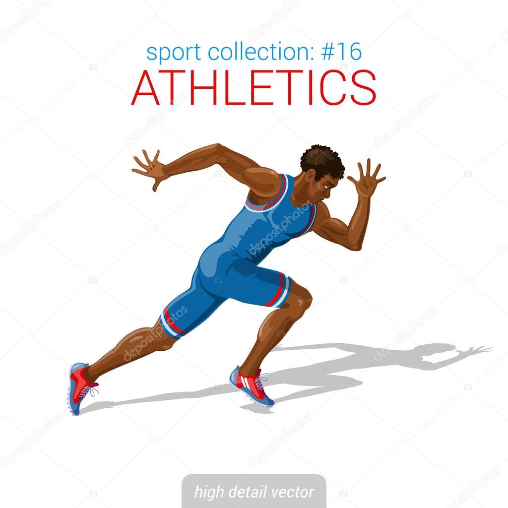 Corredor negro hombre atleta sprinter . Vector de stock por ©Sentavio ...