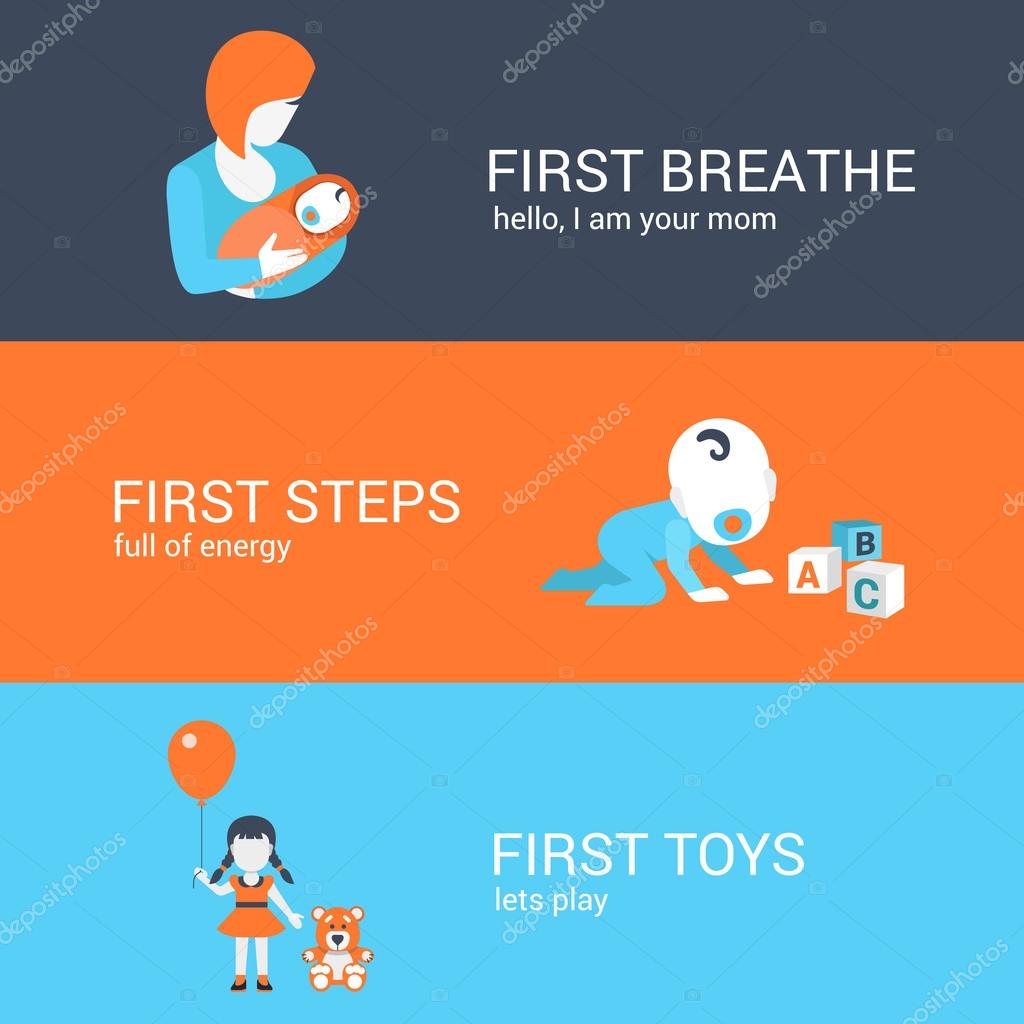 Children first steps concept ⬇ Vector Image by © Sentavio | Vector ...