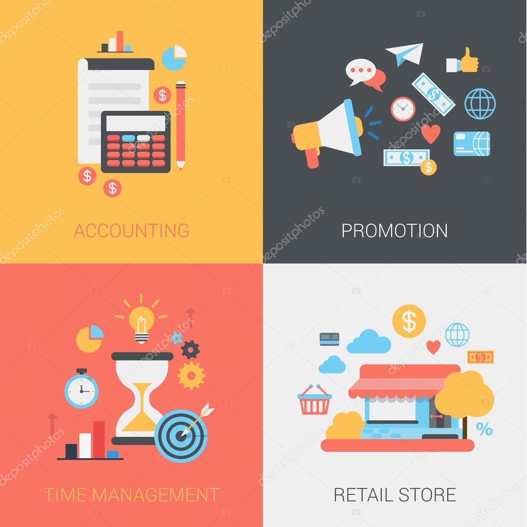 Accounting, promotion, time management Stock Vector Image by ©Sentavio ...