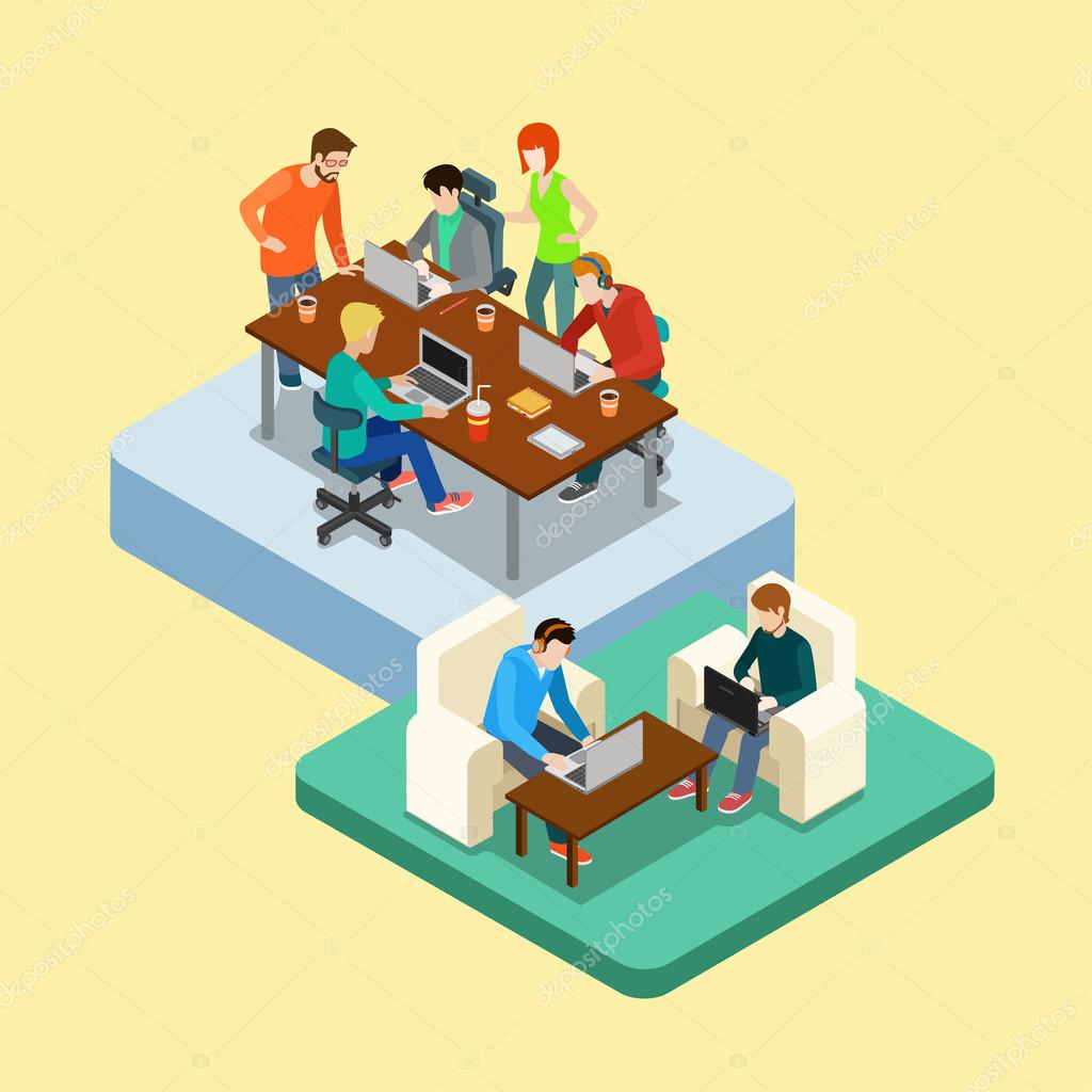 Coworking isometric infographic concept Stock Vector by ©Sentavio 83136110