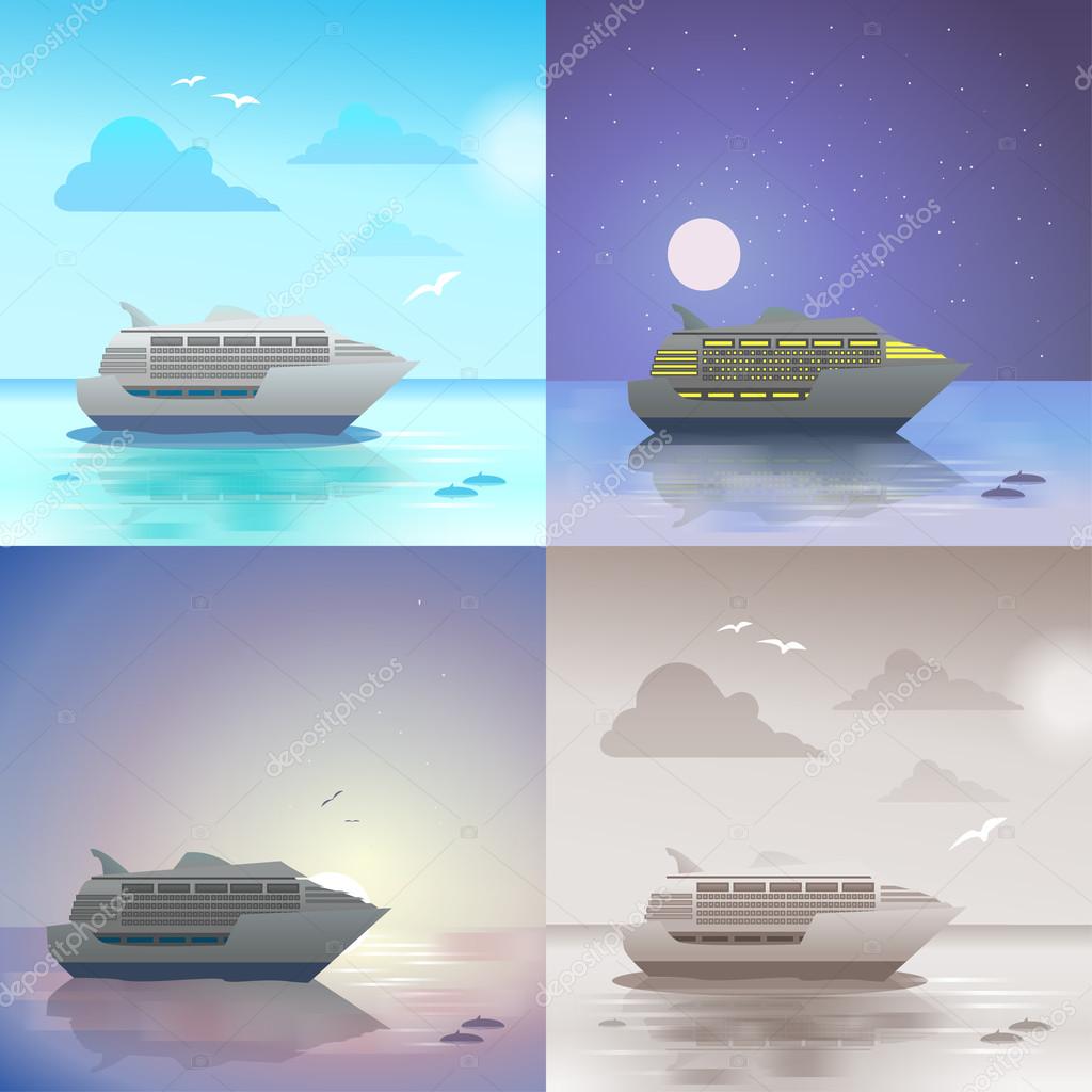 Ocean sea cruise ship Stock Vector Image by ©Sentavio #83138570