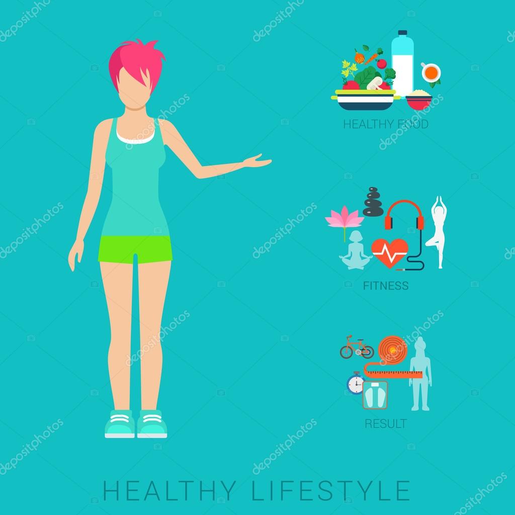 Slim healthy lifestyle infographics concept. Stock Vector Image by ...