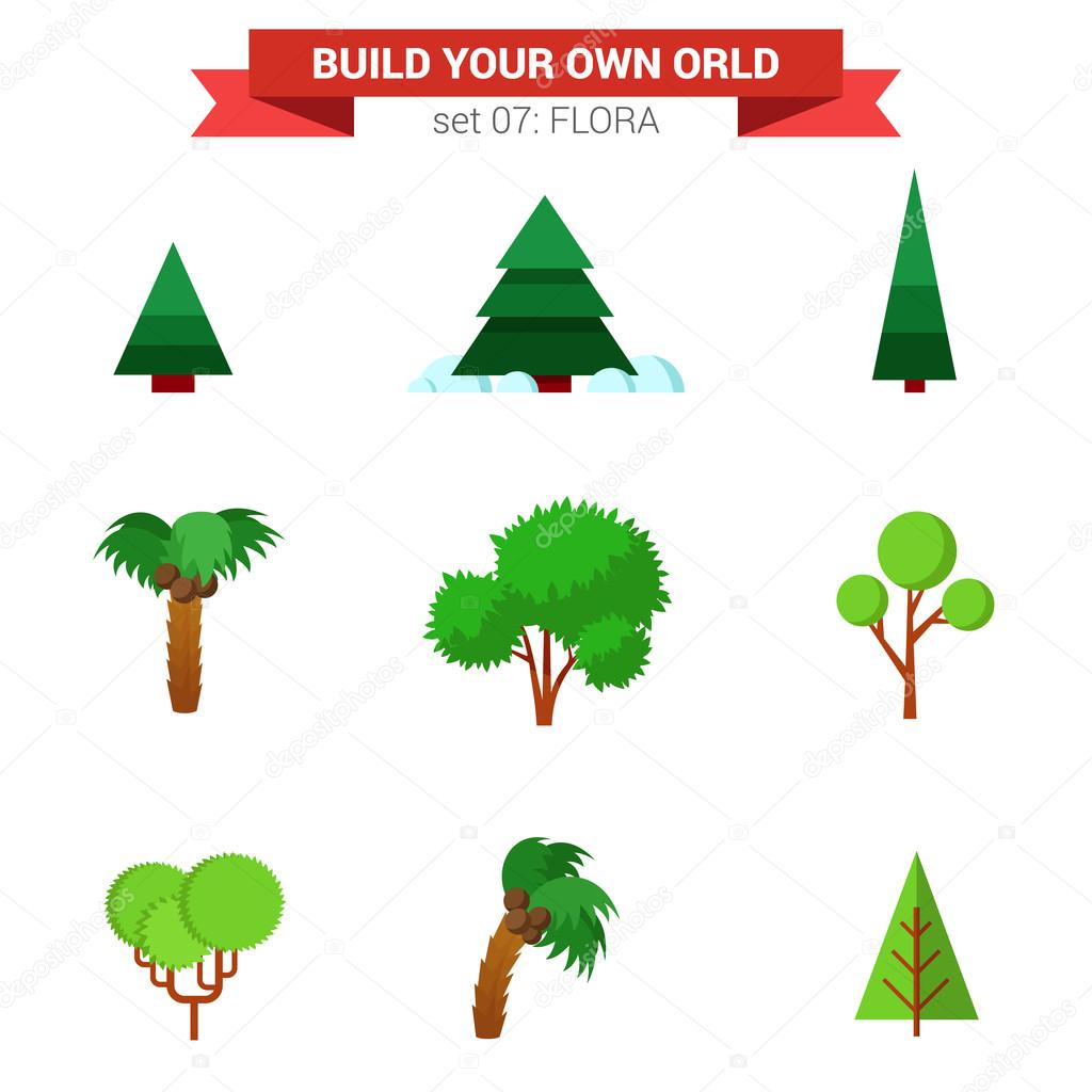 Flat style flora icon set. Stock Vector Image by ©Sentavio #83142282