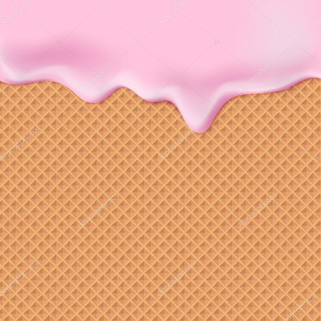 Flowing Pink Glaze On Wafer — Stock Vector © Sentavio 90651284