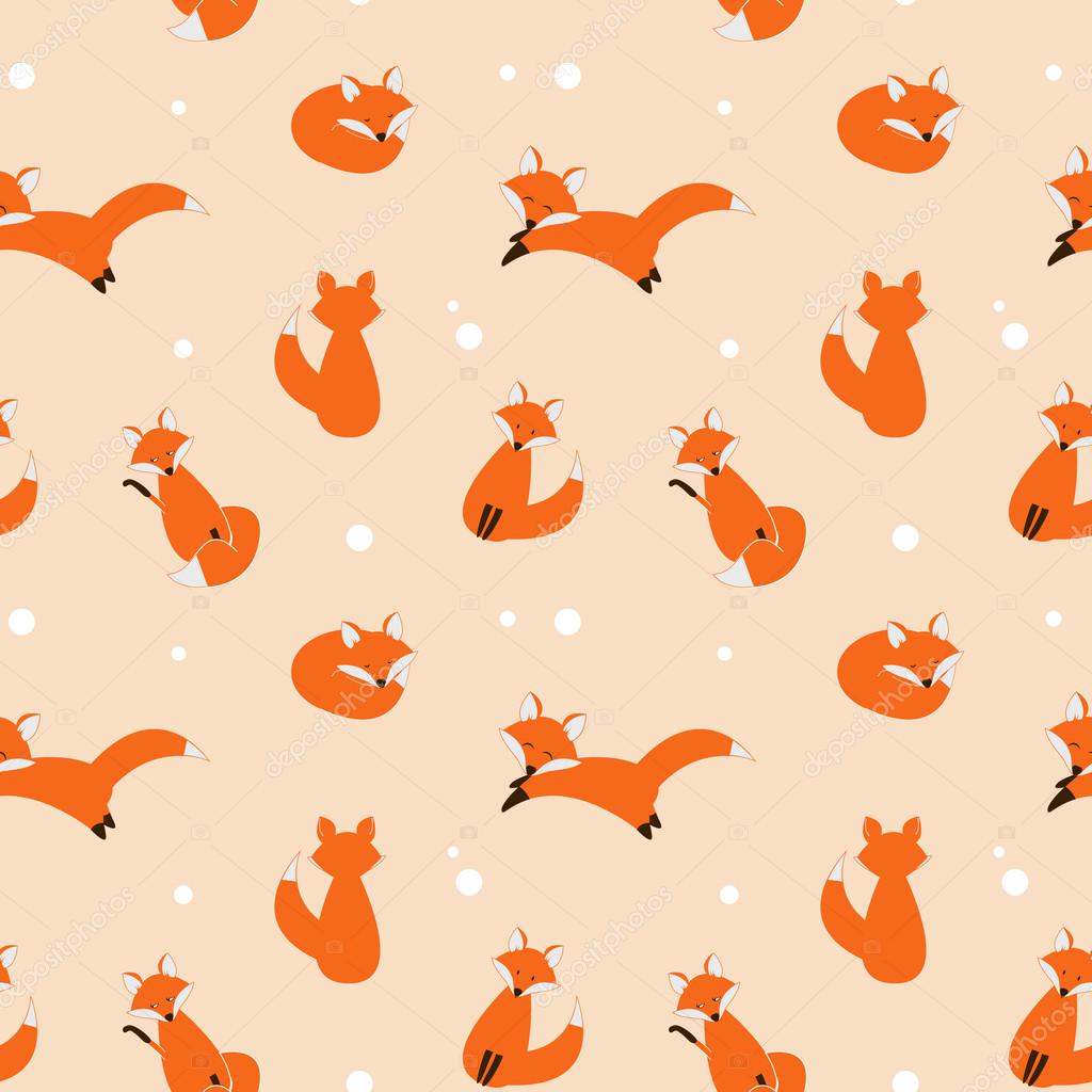 Cute foxes seamless vector pattern — Stock Vector © 21kompot #103116448 Cute foxes seamless vector pattern — Stock Vector © 21kompot #103116448
