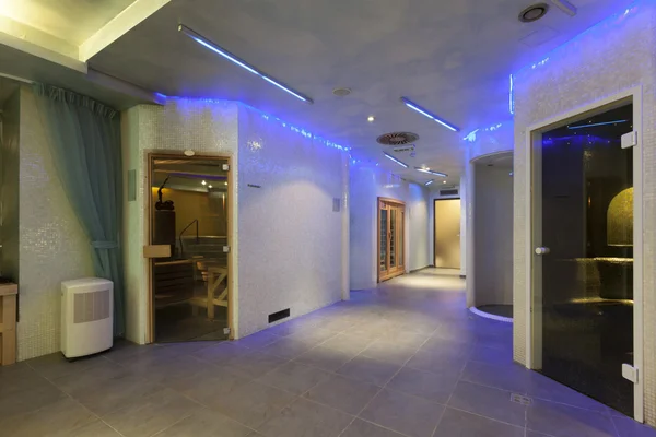 Interior of spa center with colorful lights Stock Photo by ©rilueda ...