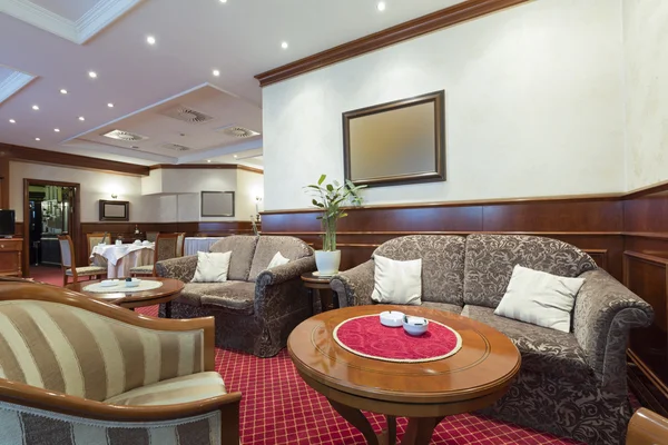 Hotel lobby with reception desk — Stock Photo © rilueda #103678728