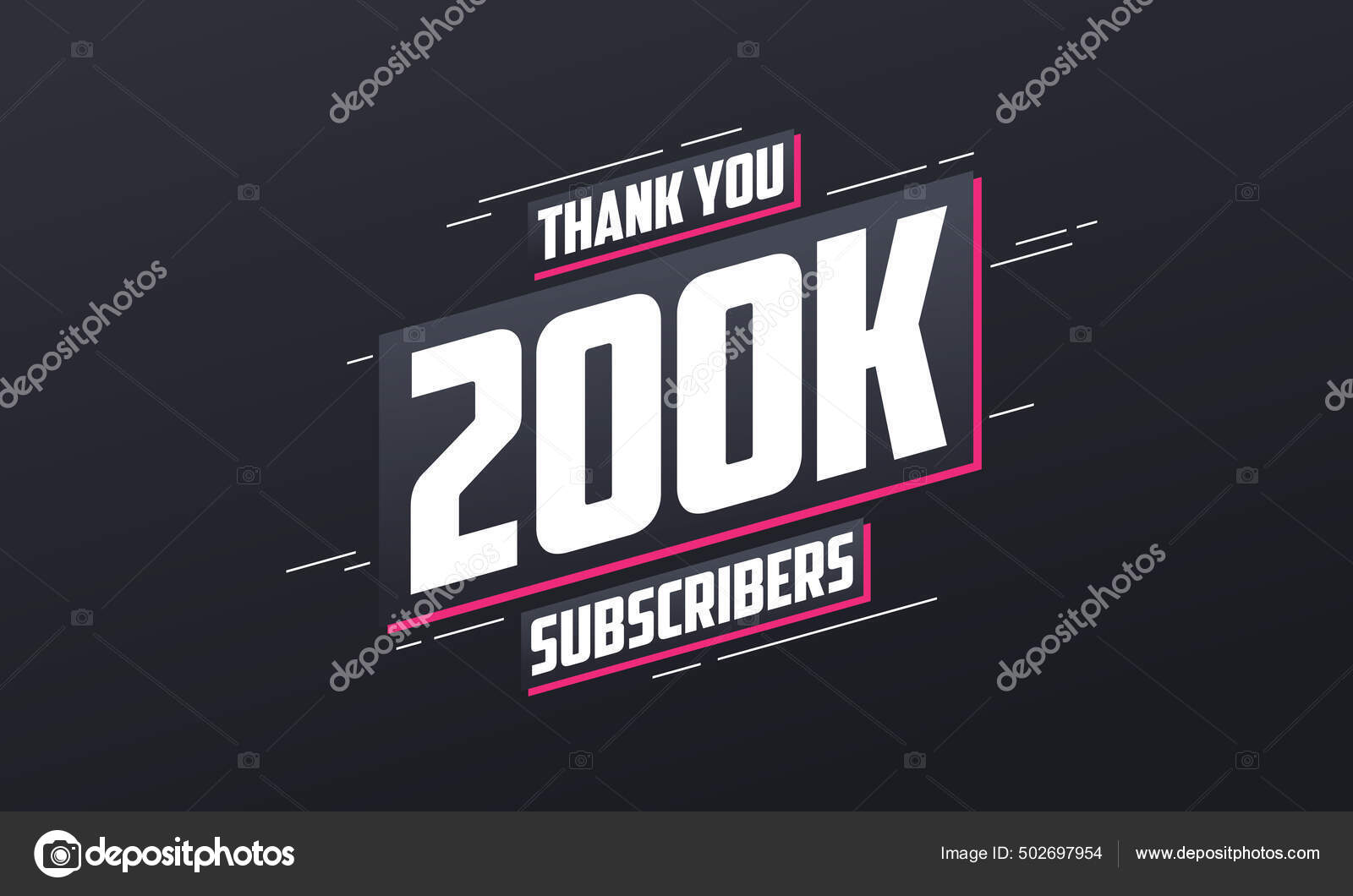Thank You 200000 Subscribers 200K Subscribers Celebration Stock Vector ...