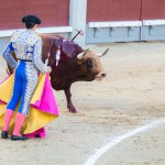 Corrida. Matador Fighting in a typical Spanish Bullfight — Stock Photo ...