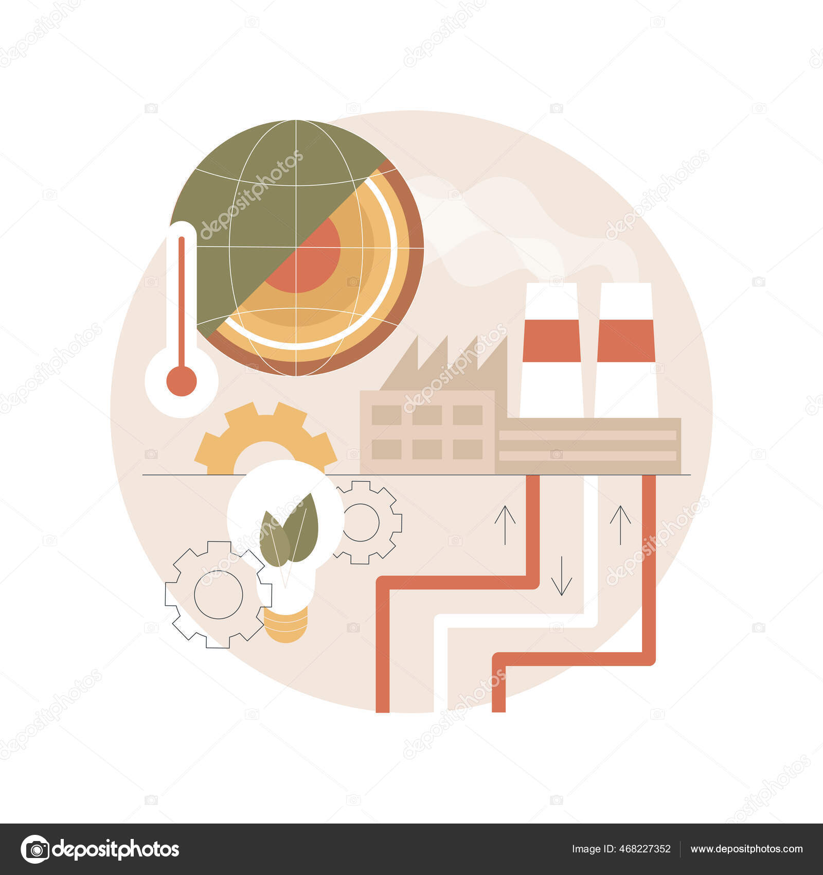 Geothermal energy abstract concept vector illustration. Stock Vector ...