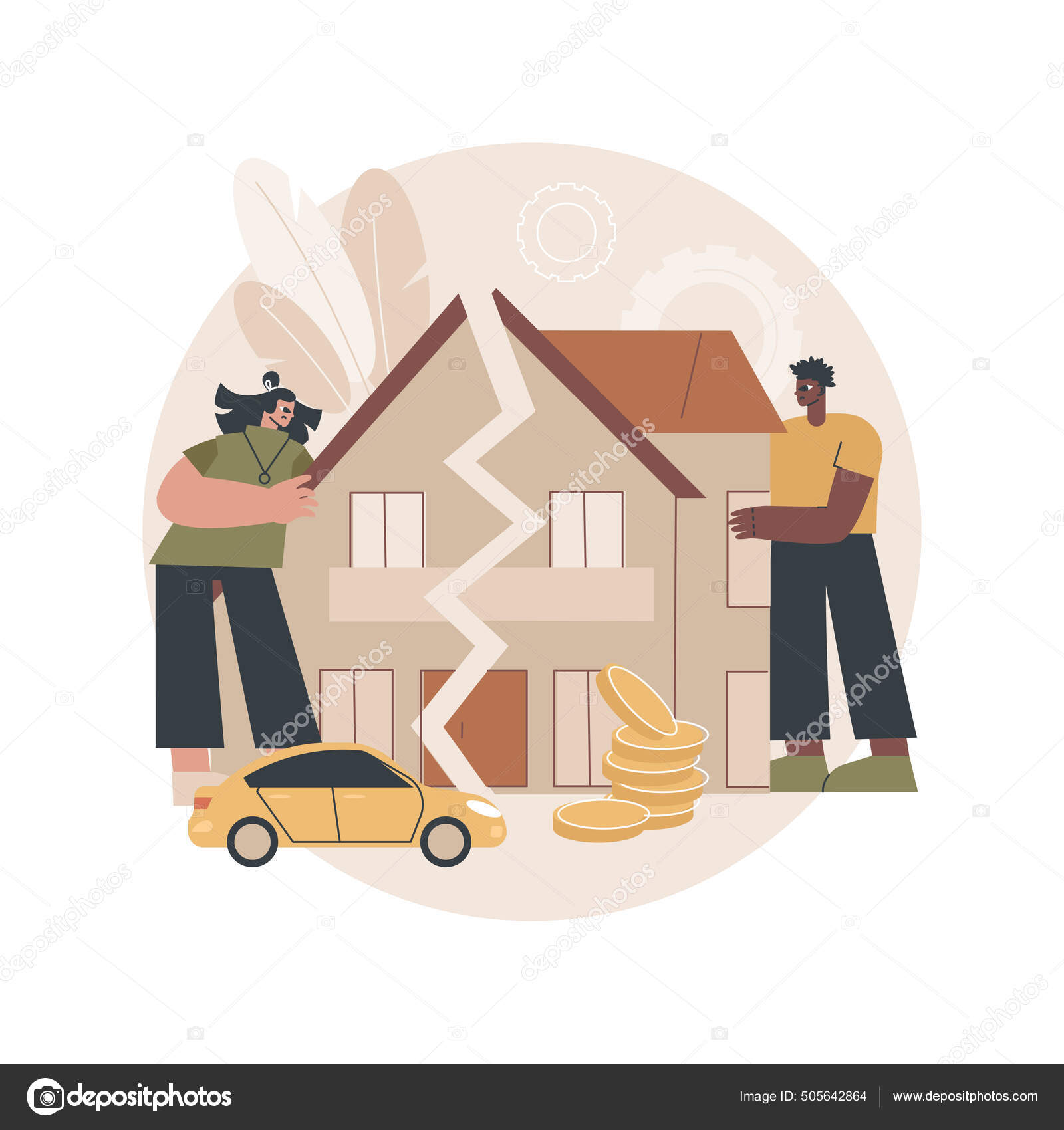 Property division abstract concept vector illustration. Stock Vector by ...
