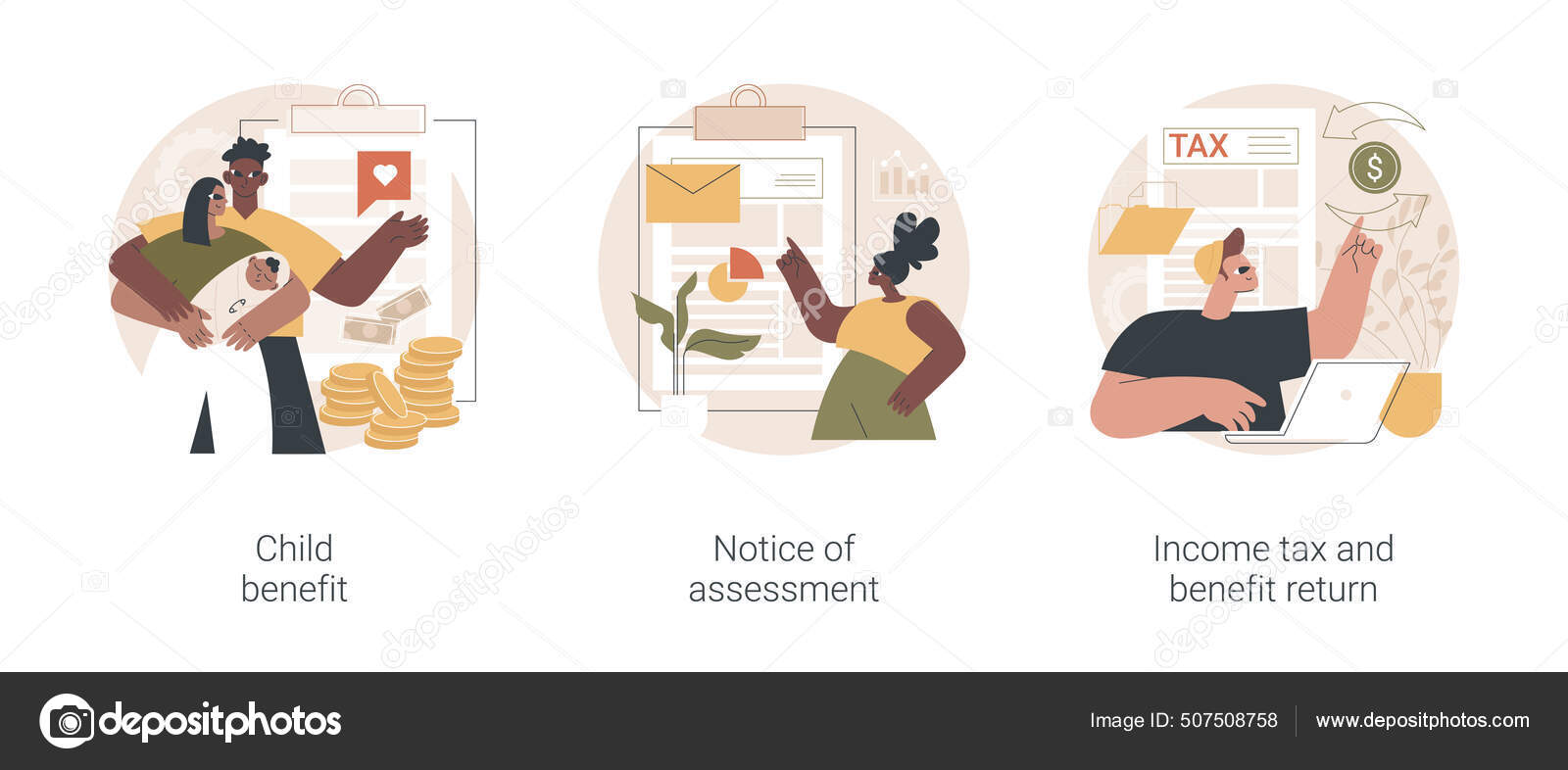 Income year abstract concept vector illustrations. Stock Vector Image ...