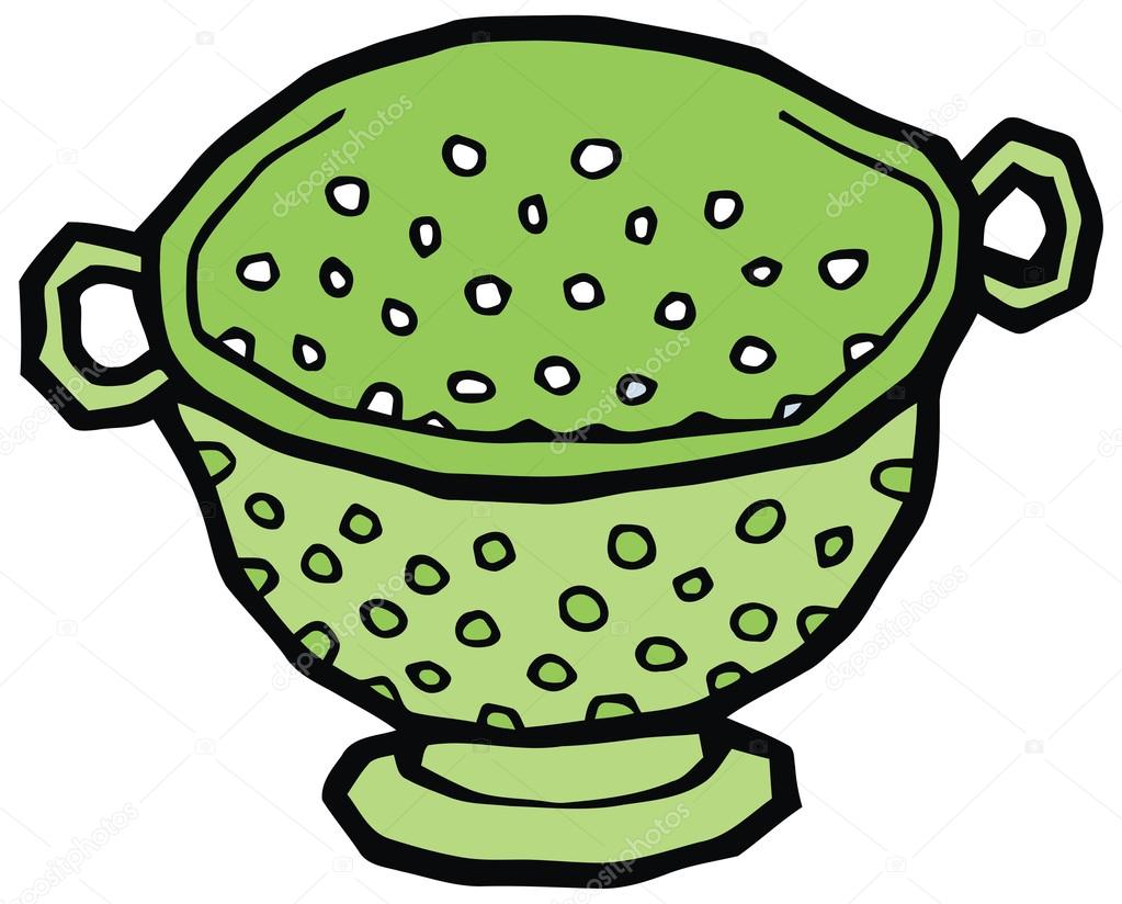 Green colander vector drawing Stock Vector by ©AnnaSuchkova 55538975