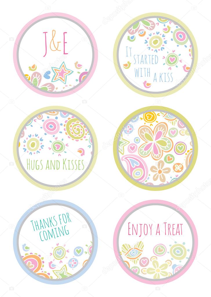 Personalized candy sticker labels set Stock Vector by ©AnnaSuchkova ...