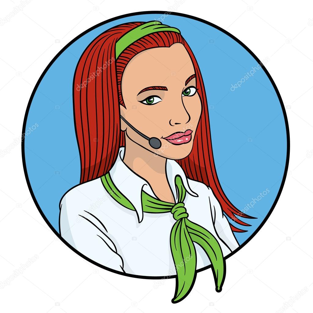 Hand drawing telephone operator Stock Vector by ©AnnaSuchkova 78051744
