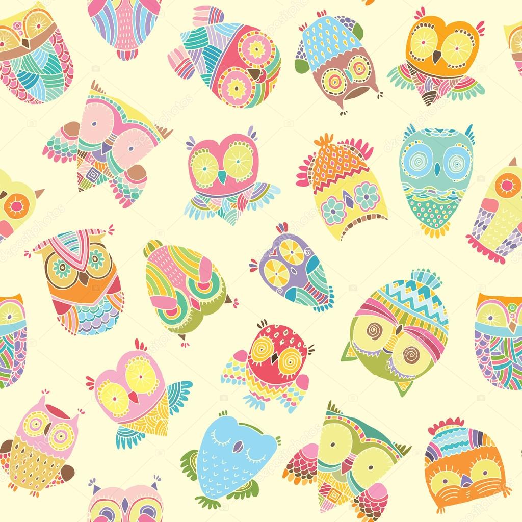 Colorful owls pattern Stock Vector Image by ©AnnaSuchkova #82082144
