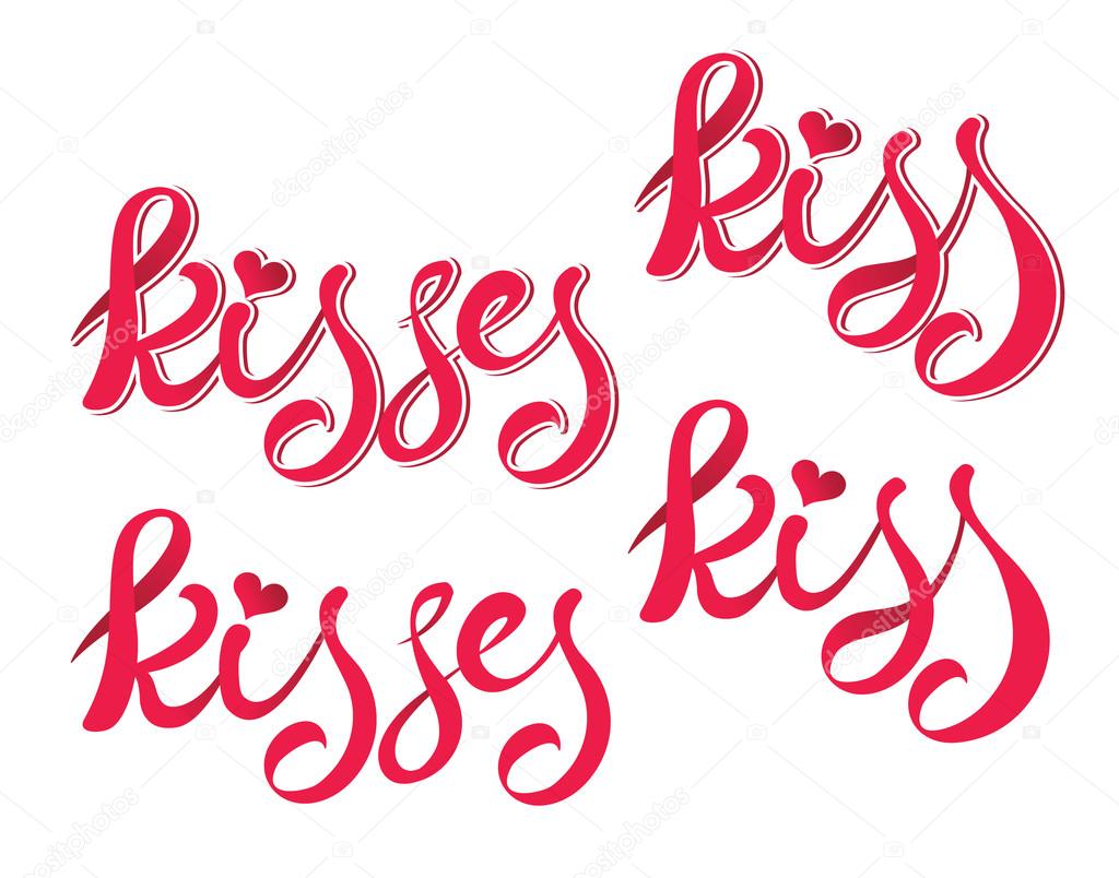 Authors kiss - kisses vector lettering — Stock Vector © AnnaSuchkova ...