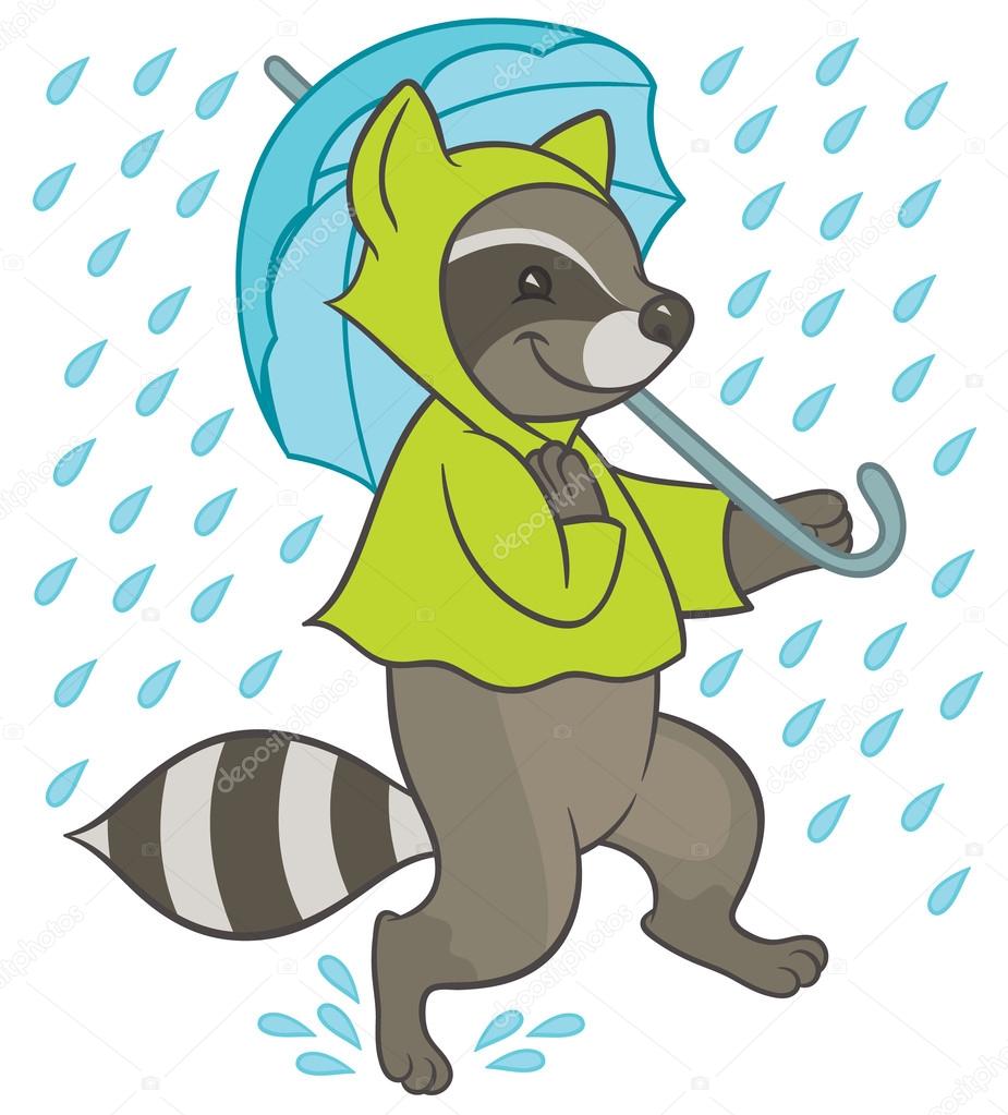 Bonito mapache de dibujos animados Vector de stock #98344352 de ...