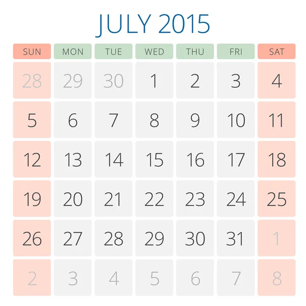 Calendar planner 2015 template week starts monday Stock Vector by ...