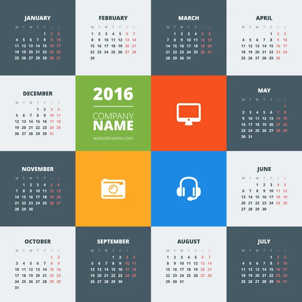 Calendario agosto 2016 imágenes de stock de arte vectorial | Depositphotos