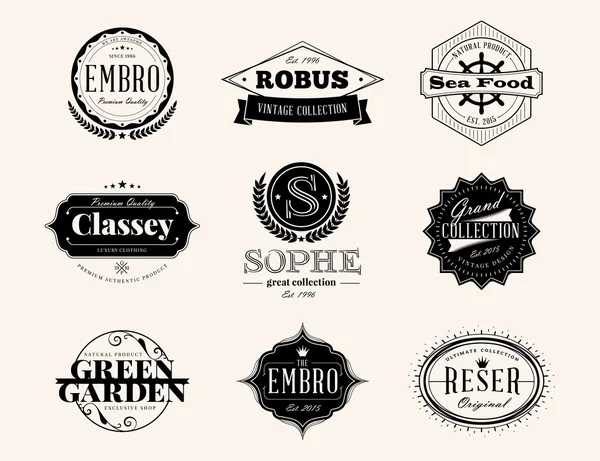 Set of Hipster Retro Badges, Labels, Logotypes. Vector Design Templates ...
