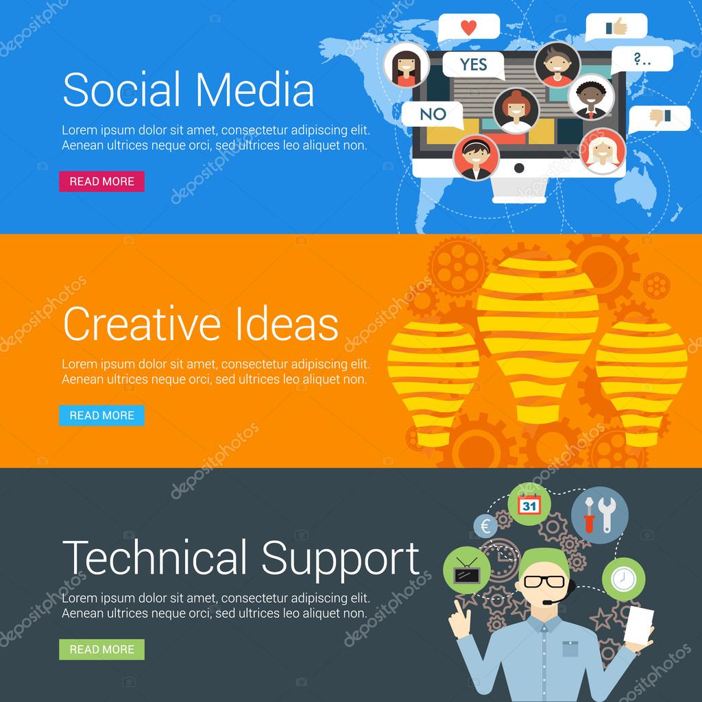Flat Design Concept. Set of Vector Illustrations for Web Banners ...