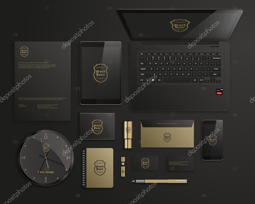 Realistic Corporate Identity Business Set Design. Vector Illustration ...