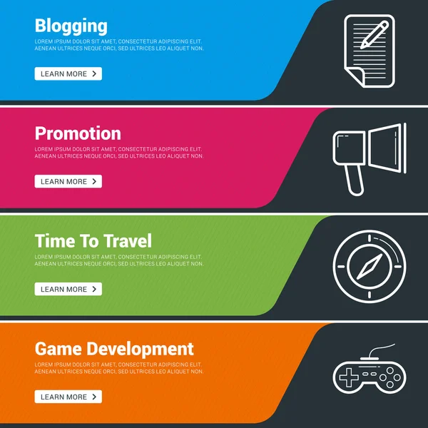 Blogbanner imágenes de stock de arte vectorial | Depositphotos