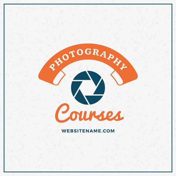 Photography Logo Design Template. Photography Retro Golden Badge ...