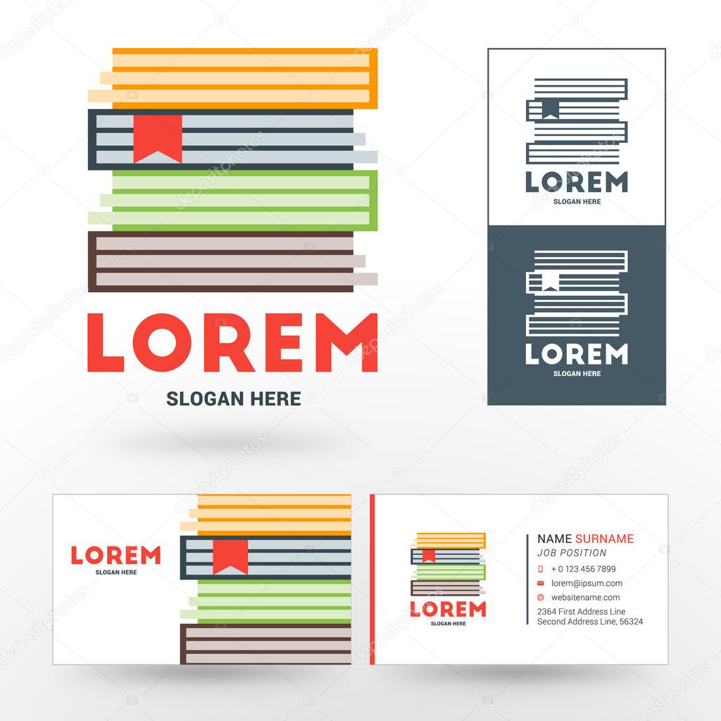 Vector Logo Template. Stack of Books. Logo for Bookshop or Library ...