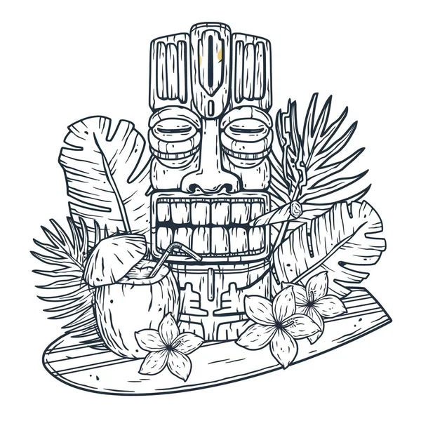 Tiki Man Coloring Page