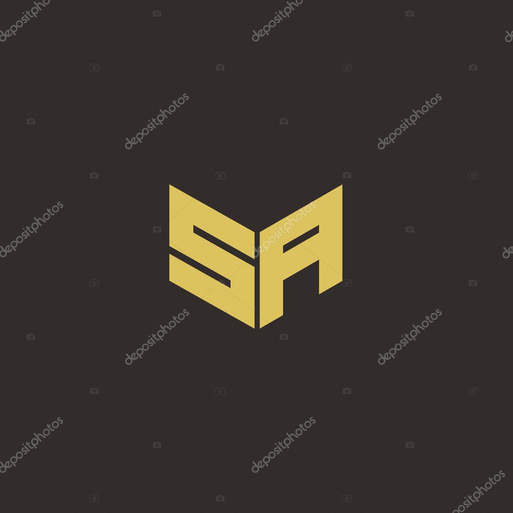 Logo Carta Inicial Logo Diseños Plantilla con Oro y Fondo Negro, Vector ...