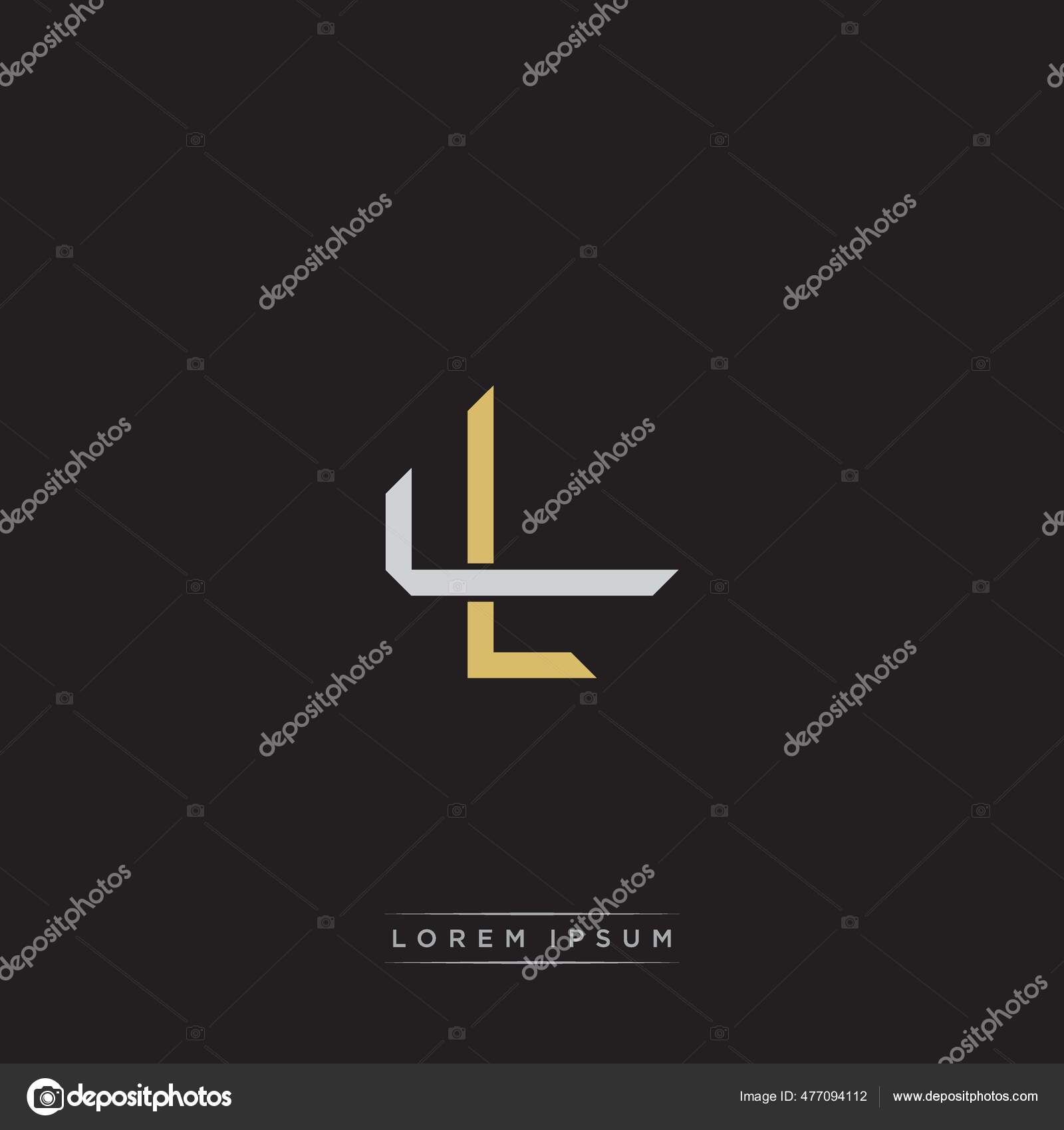 Initial Letter Overlapping Interlock Logo Monogram Line Art Style ...