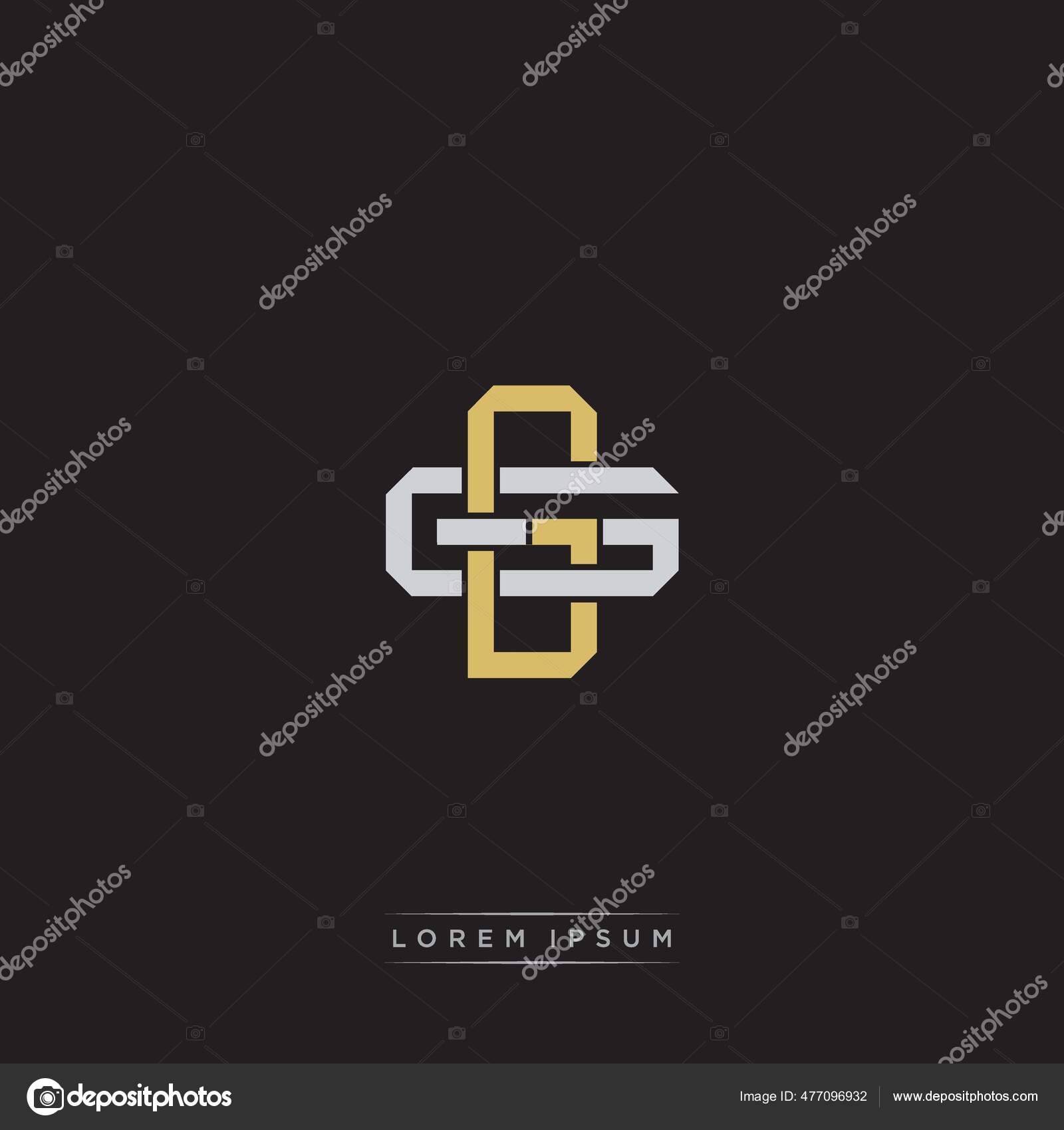 Initial Letter Overlapping Interlock Logo Monogram Line Art Style ...