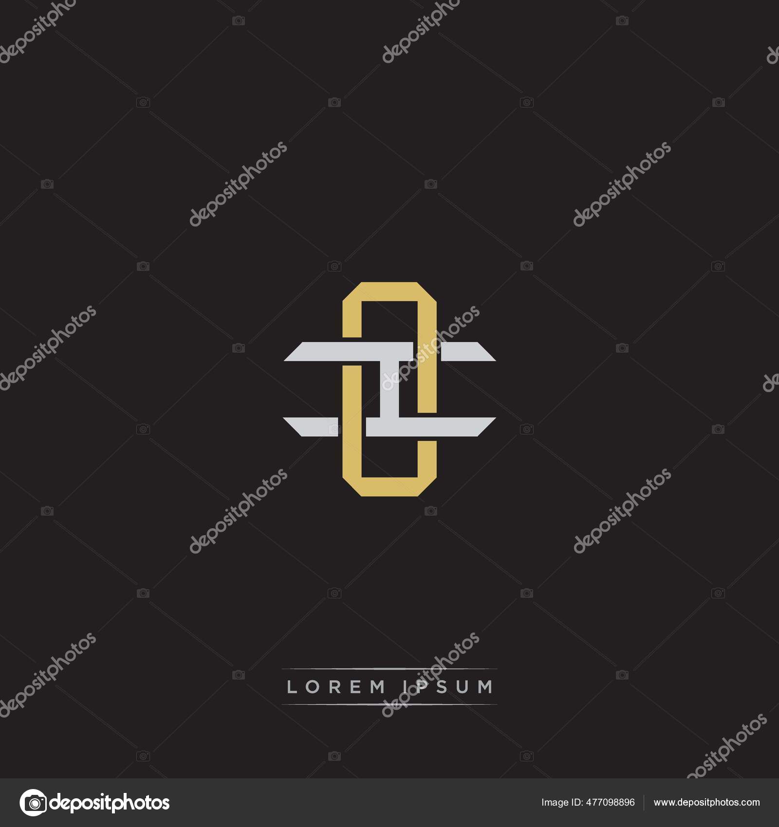 Initial Letter Overlapping Interlock Logo Monogram Line Art Style ...