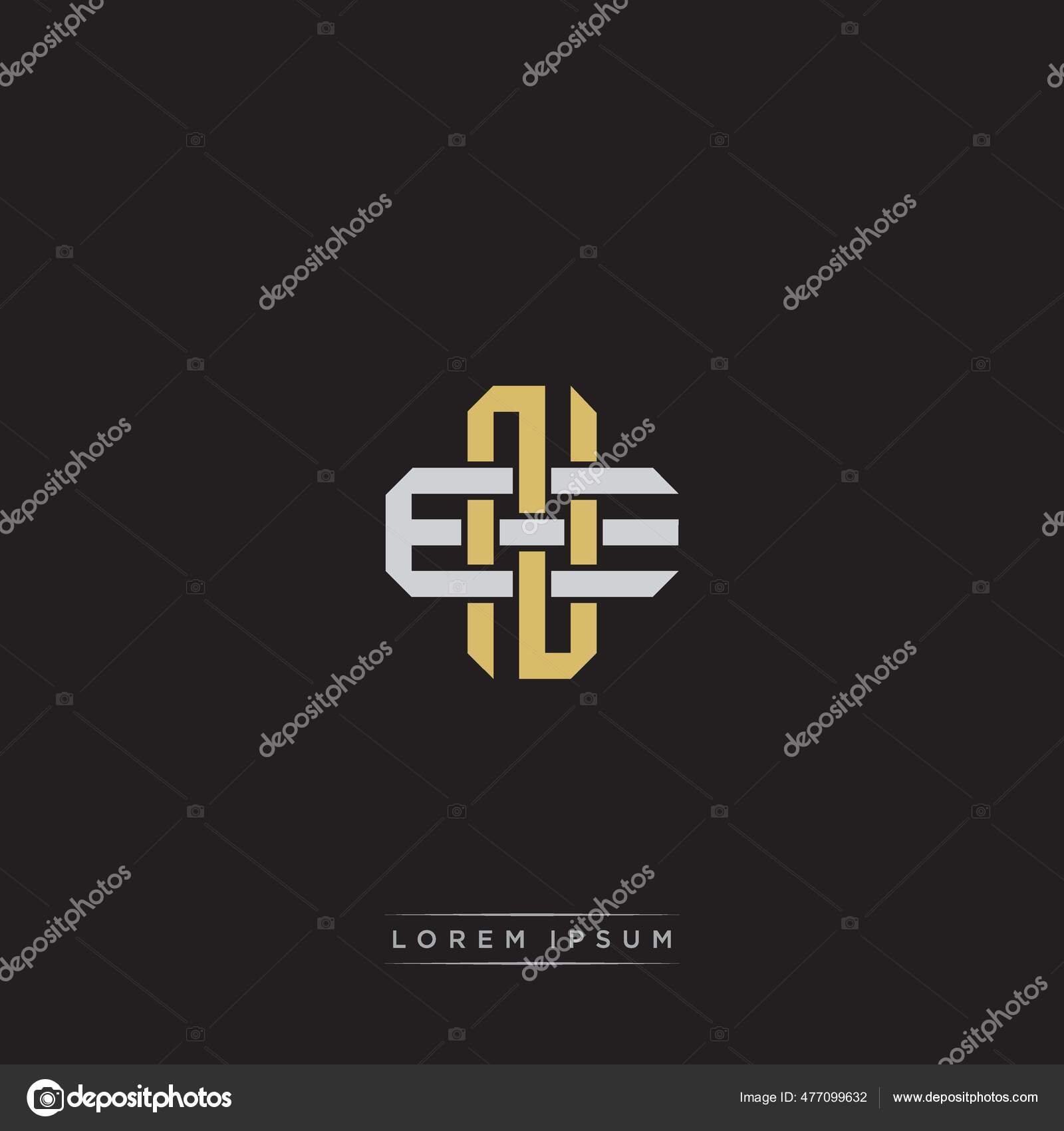 Initial Letter Overlapping Interlock Logo Monogram Line Art Style ...