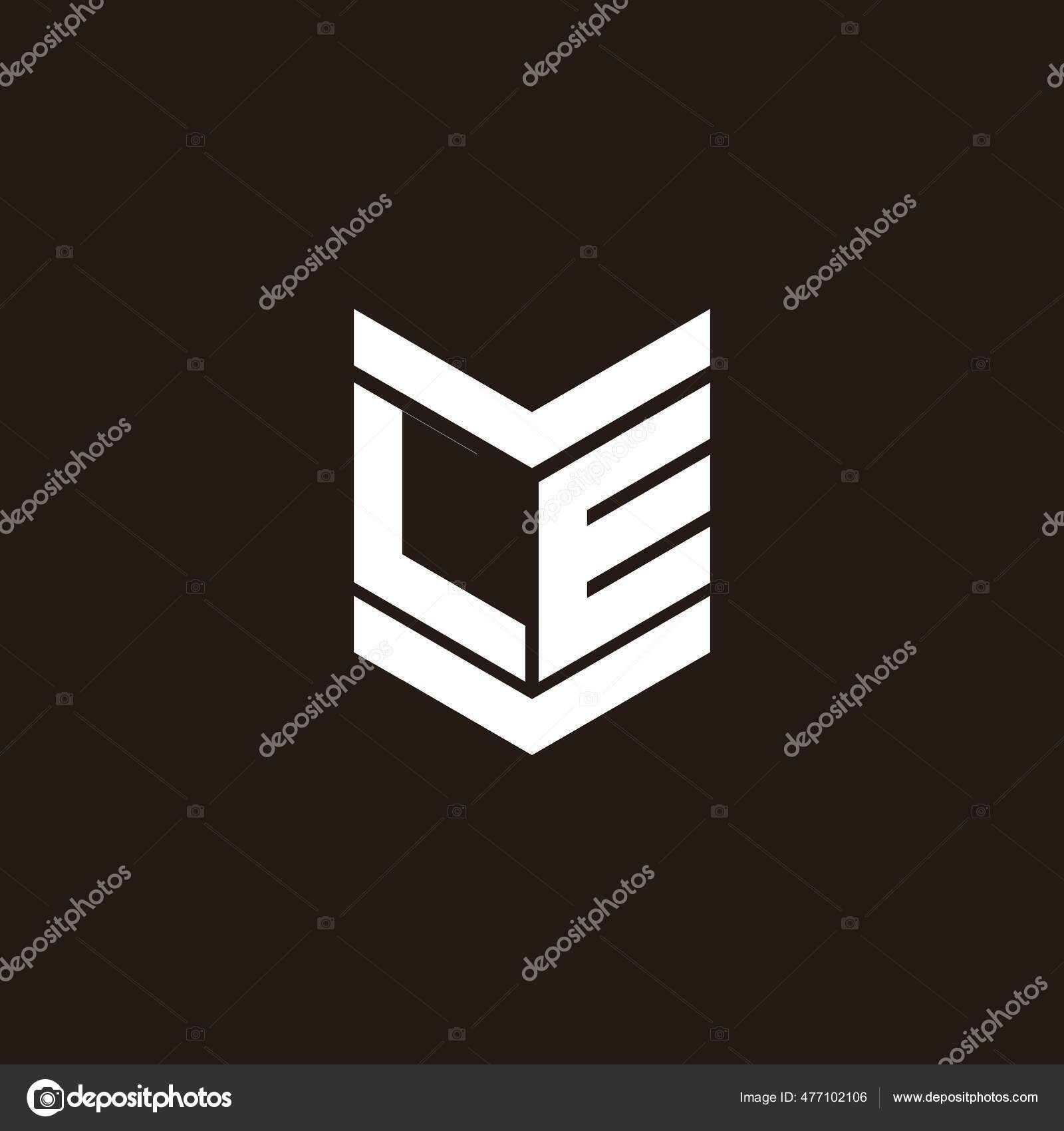 Logo Alfabeto Monograma Con Estilo Emblema Aislado Sobre Fondo Negro ...