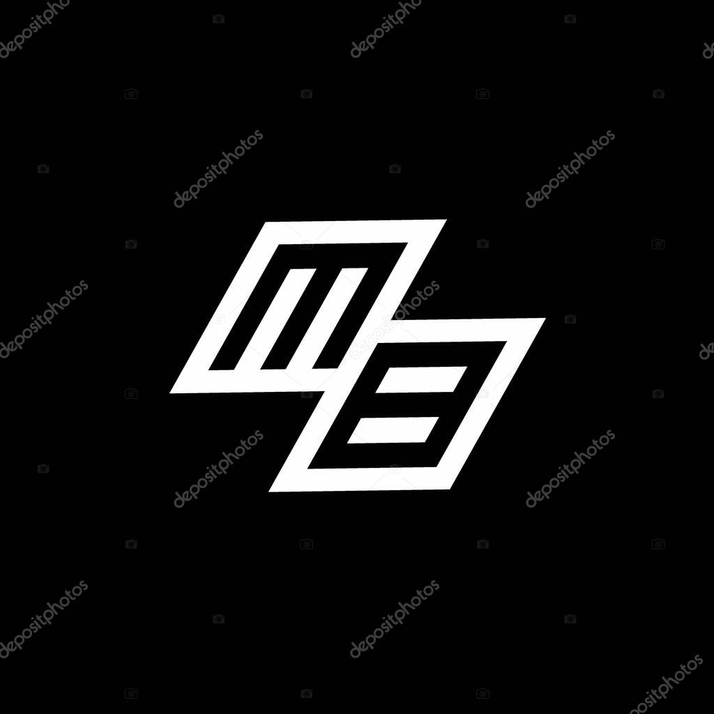 Monograma del logotipo de MB con una plantilla de diseño de espacio negativo de estilo ...