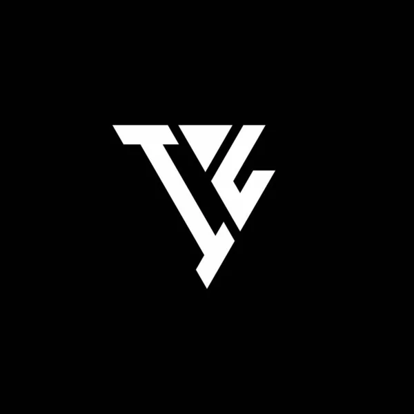 Logo Letter Monogram Triangle Shape Design Template Isolated Black Background Stock Vector by ...