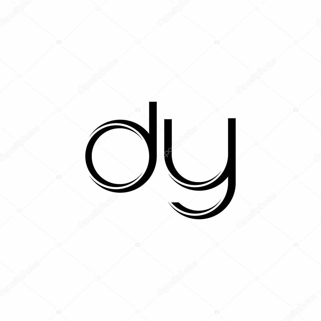 DY Logo monograma con rebanada redondeada plantilla de diseño moderno ...