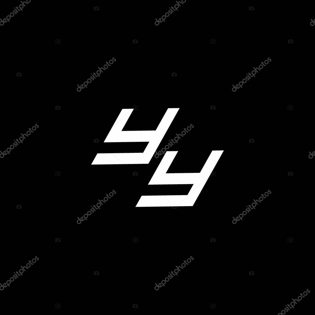 Monograma del logotipo de YY con plantilla de diseño moderno de estilo descendente aislada sobre ...