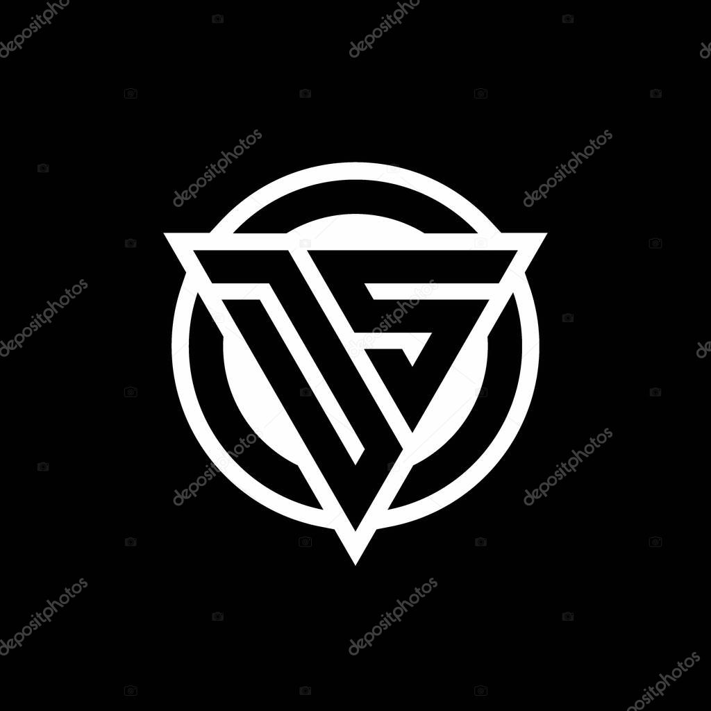 Logo Ds Con Forma De Triángulo De Espacio Negativo Y Plantilla De
