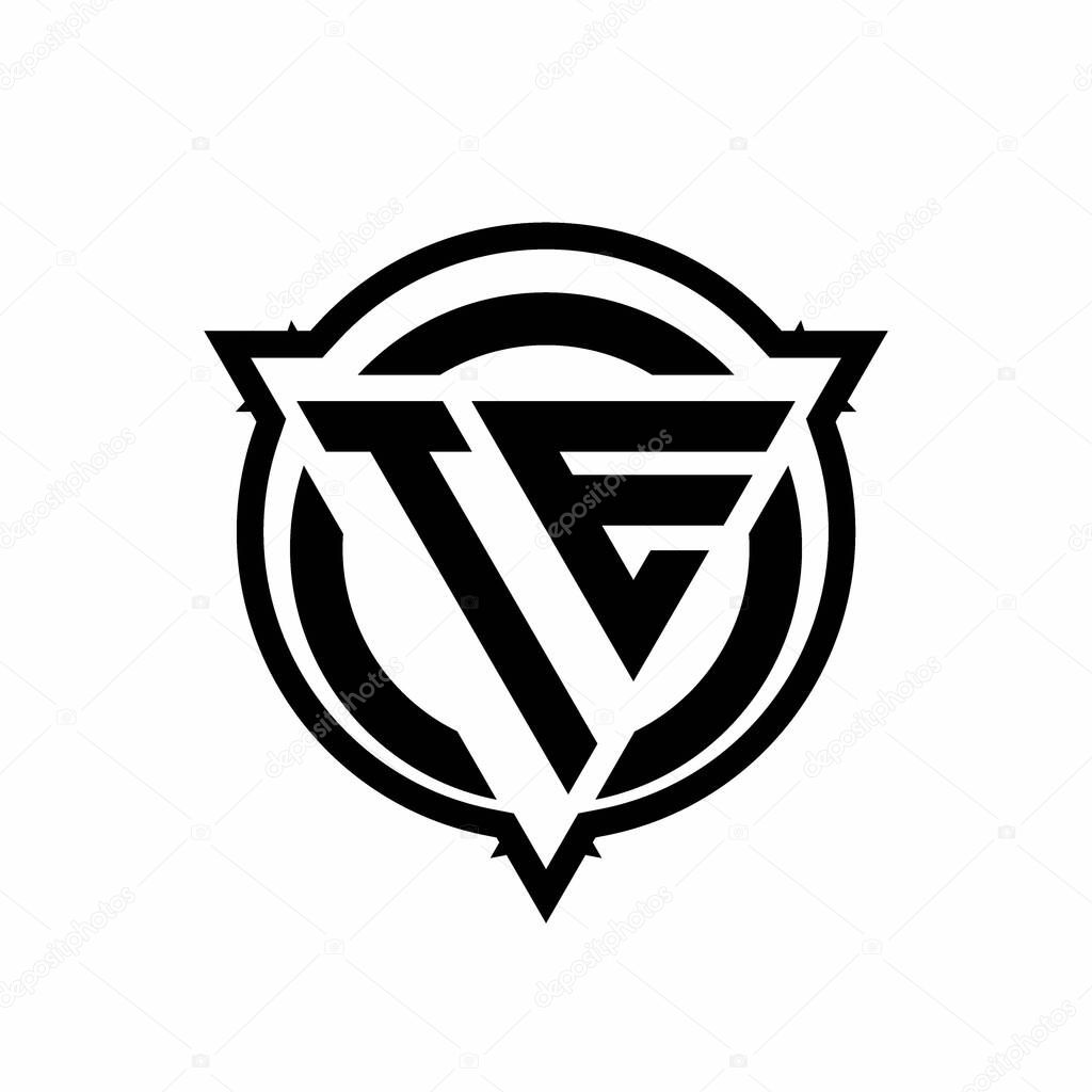 Logotipo Te Con Forma De Triángulo Y Círculo Con Plantilla De Diseño