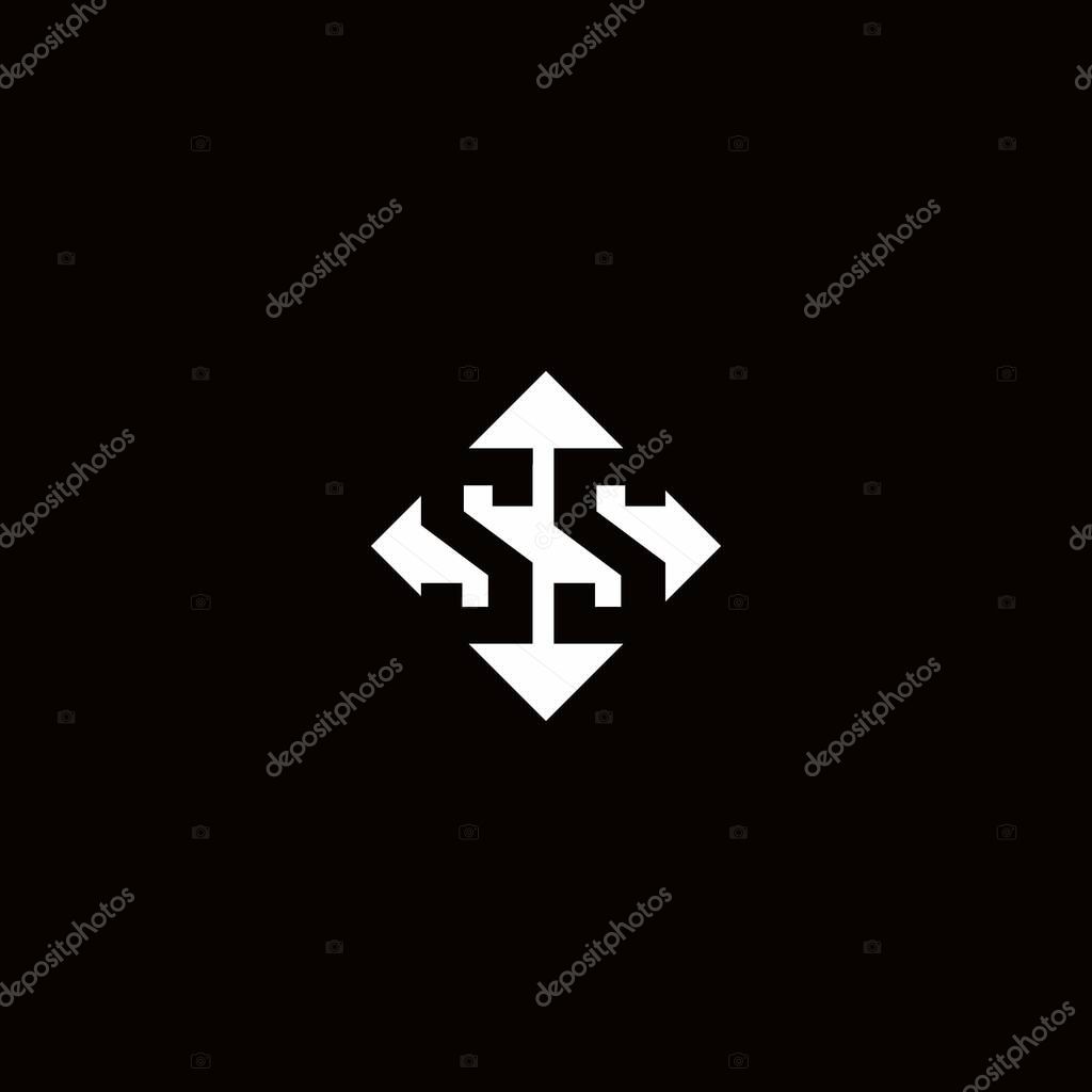 Diseño del logotipo del monograma con forma cuadrada de diamante aislada sobre fondo negro 2023