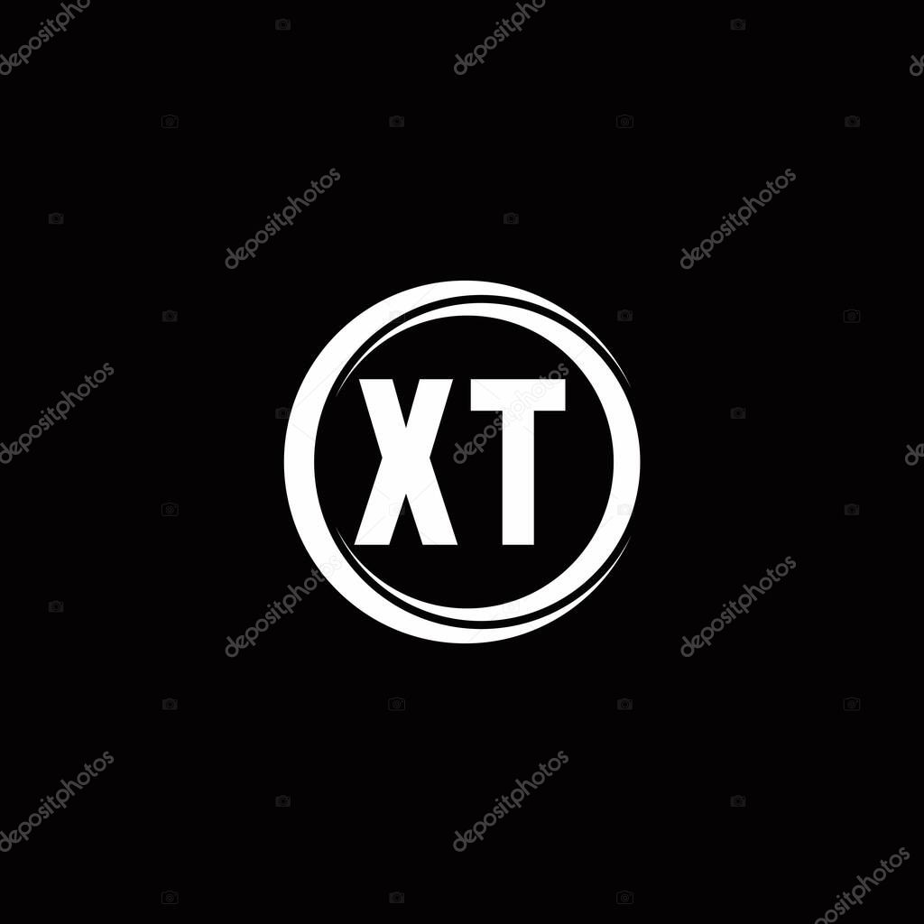 Logotipo XT inicial letra monograma con c rculo rebanada plantilla de dise o redondeado aislado ...