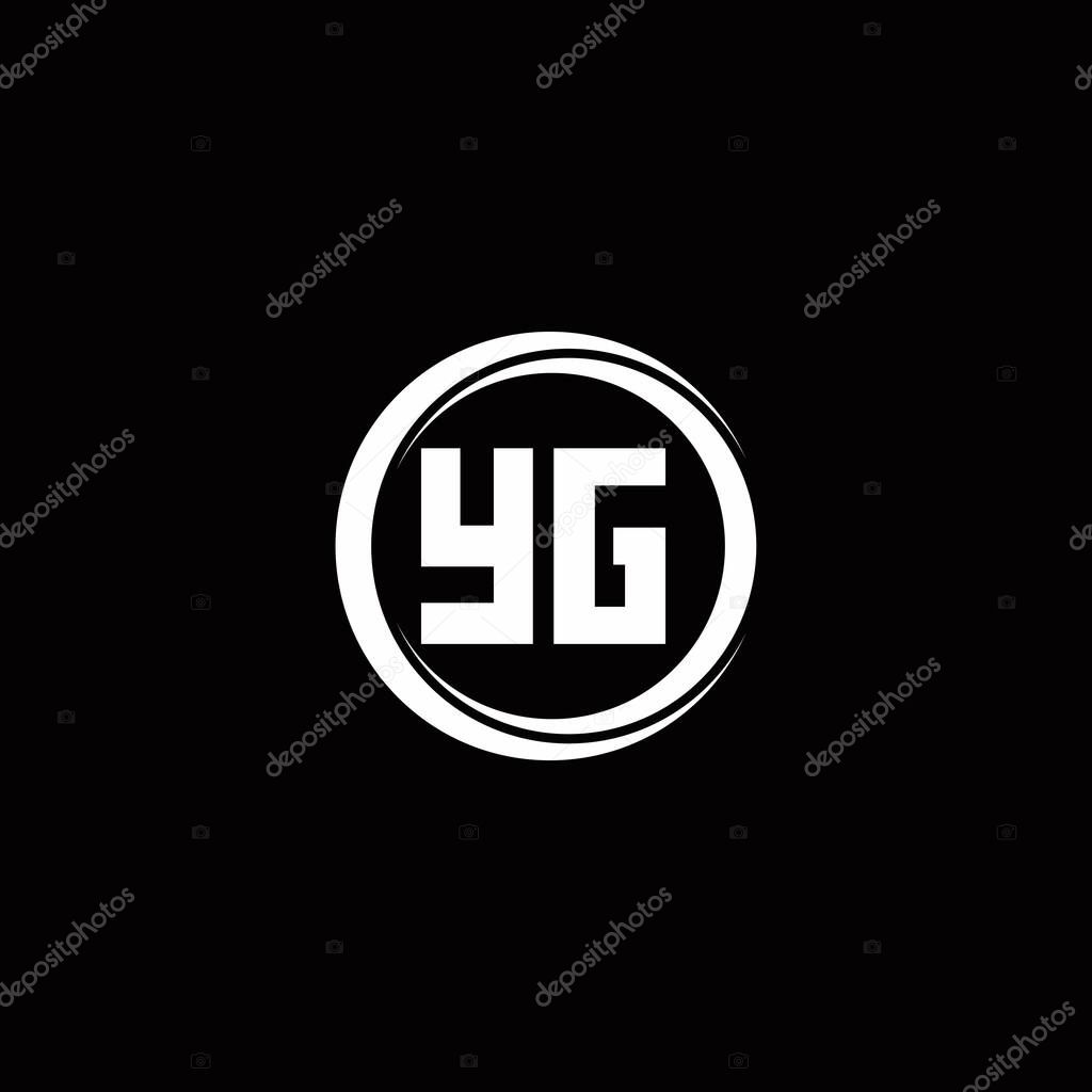Logotipo YG inicial letra monograma con círculo rebanada plantilla de ...
