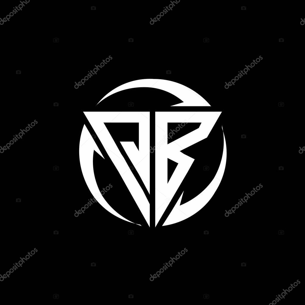 Logotipo QB con forma de tri ngulo y plantilla de dise o redondeado c rculo aislado sobre fondo ...